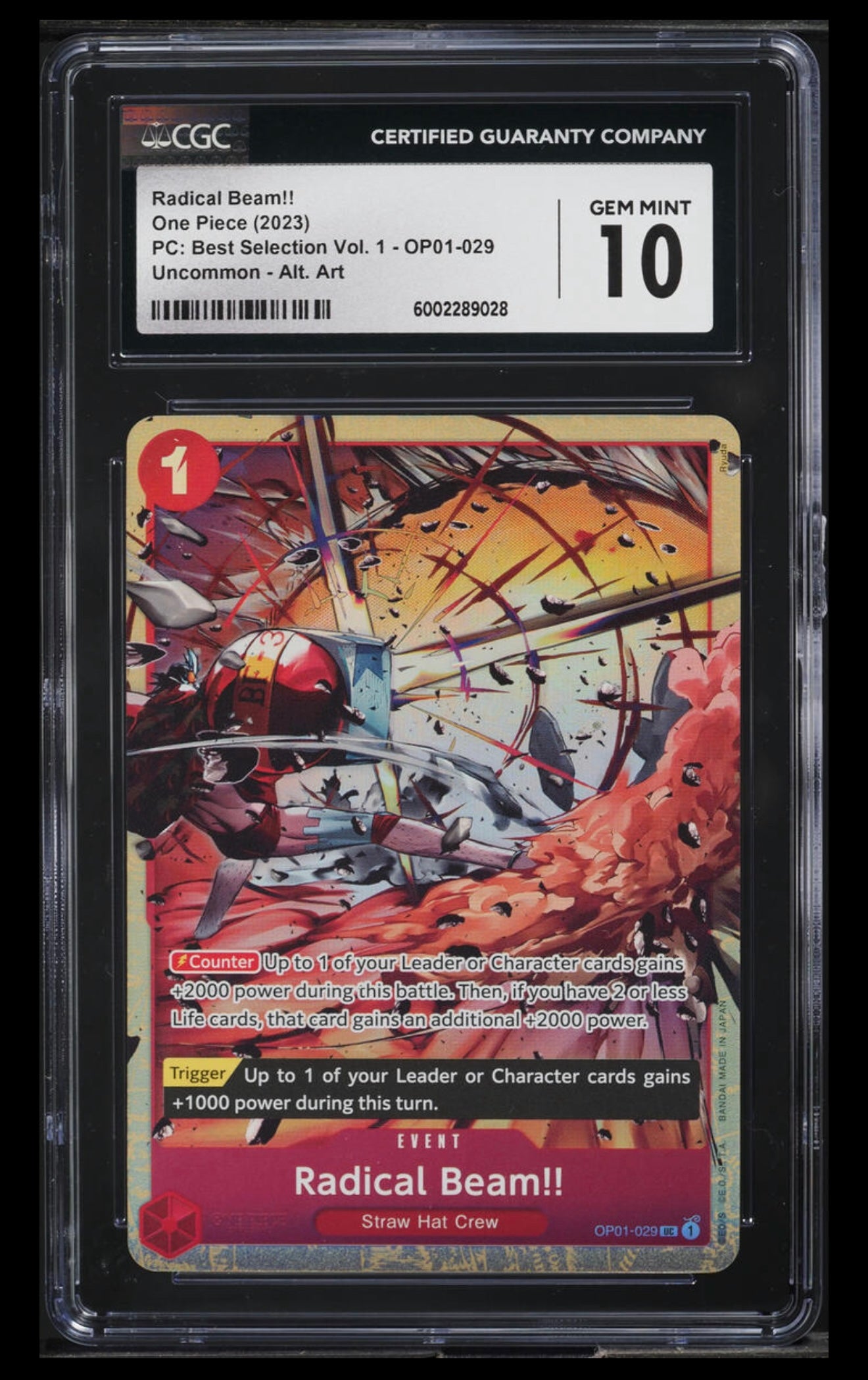 2023 One Piece Premium Best Selection Vol. 1 Alt Art Radical Beam!! CG